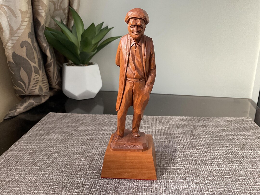J Caron Carved Wooden Man Figure Quebec Folk Art - Etsy