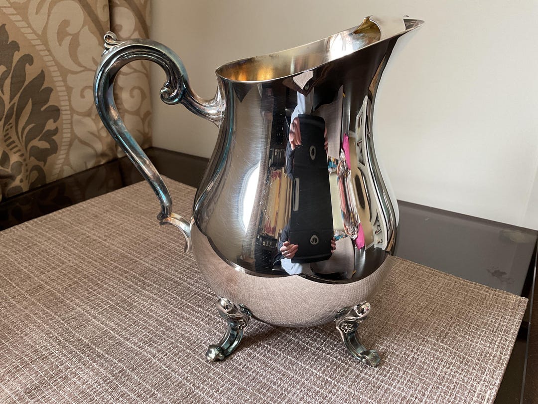 Silver Plated Water Jug Large Footed Water Jug - Etsy