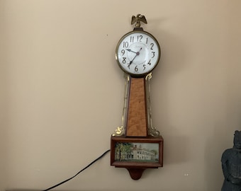 Clock Banjo Electric Made by Sessions Eagle Finial Vintage Banjo Clock ...