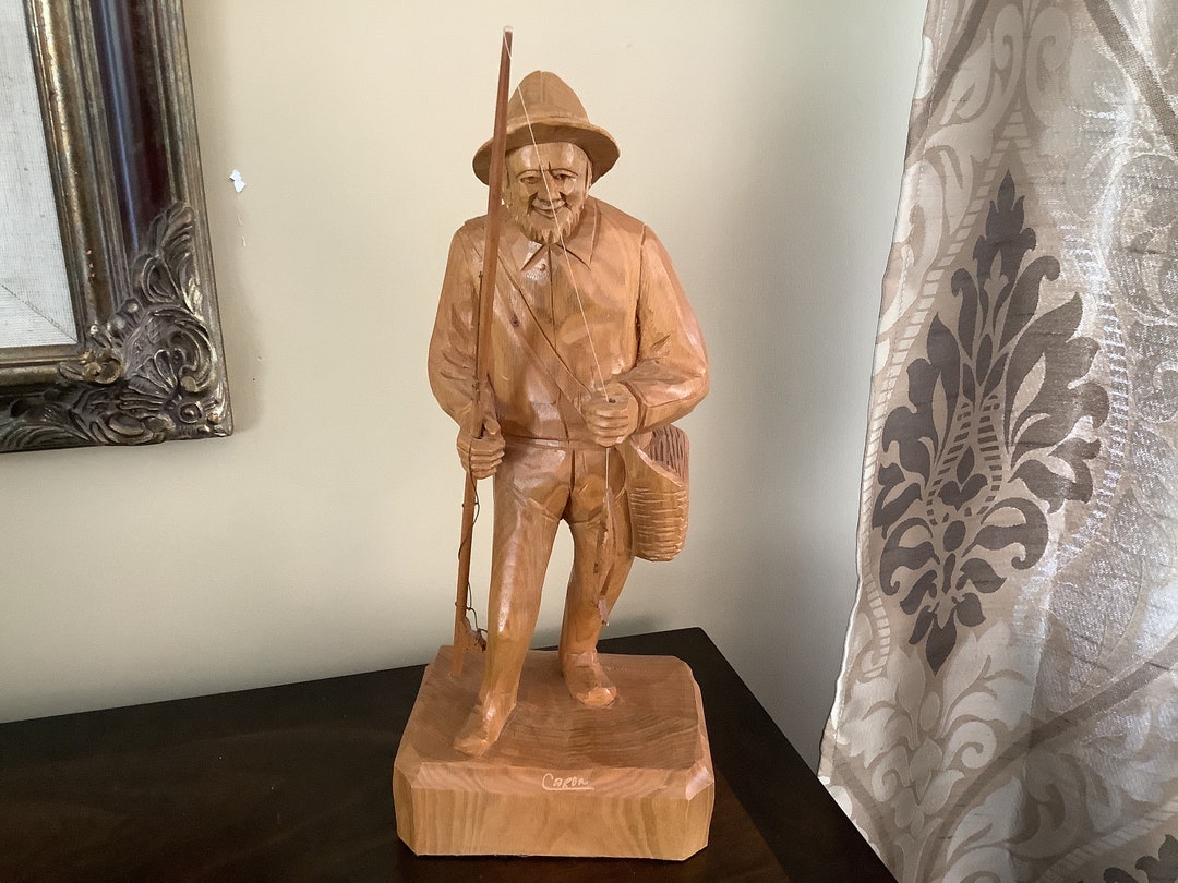 Hand Carved Wooden Fisherman Caron Wooden Figure - Etsy Canada
