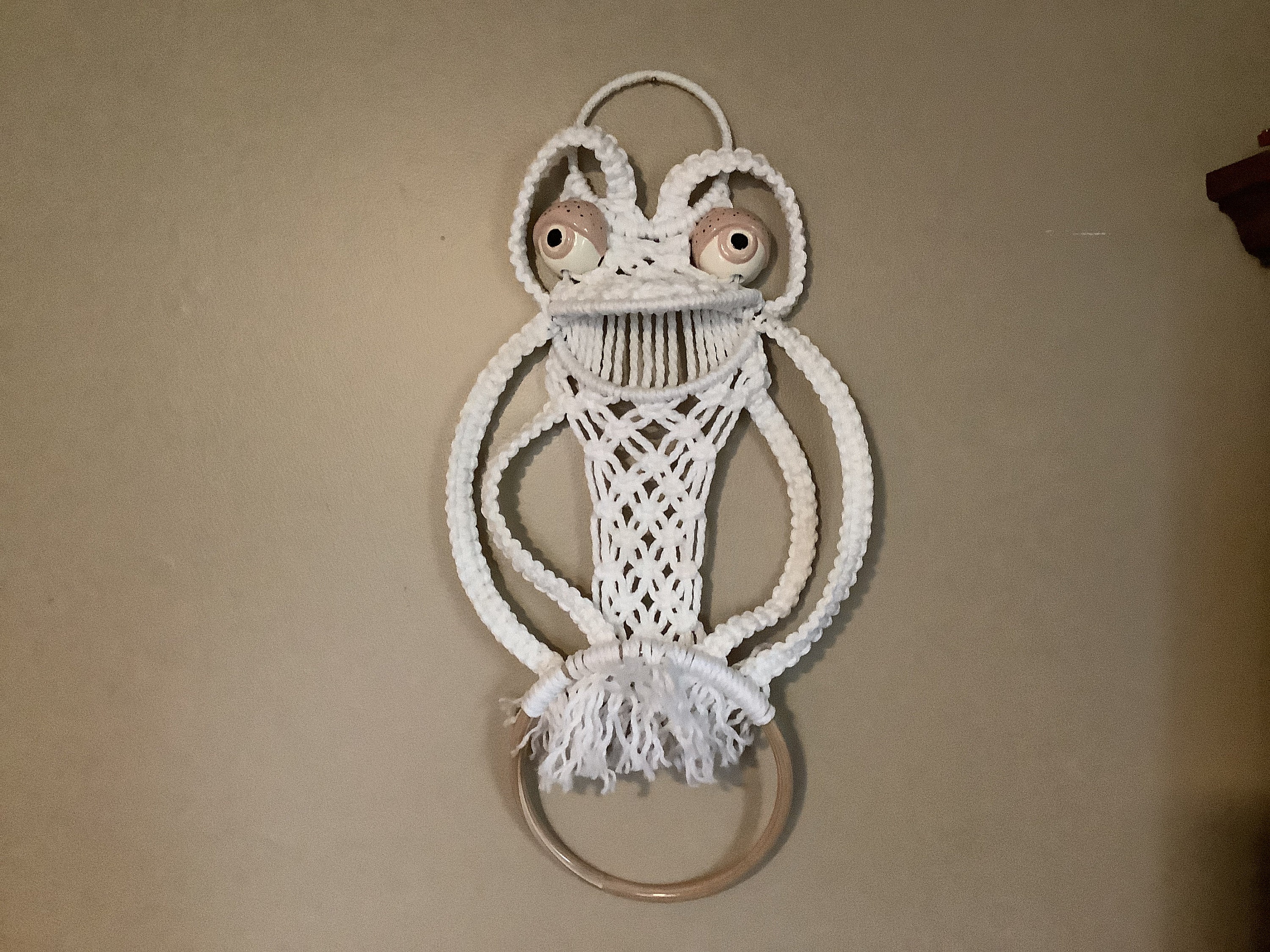 Frog macrame vintage macrame frog wall hanging macrame wall | Etsy