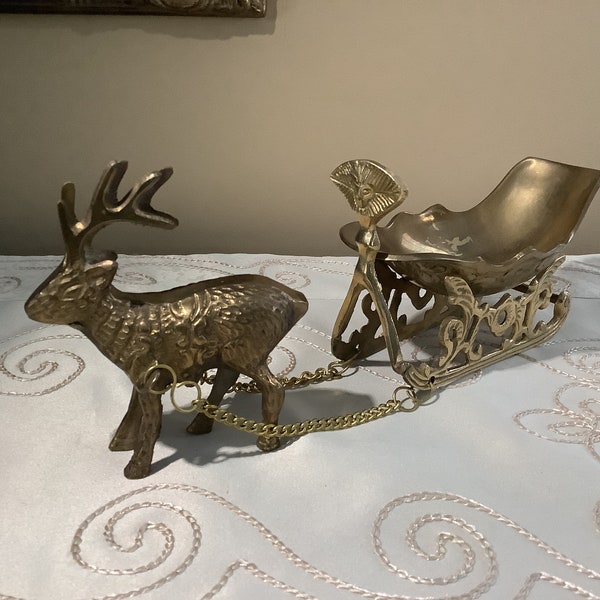Brass Reindeer - Etsy
