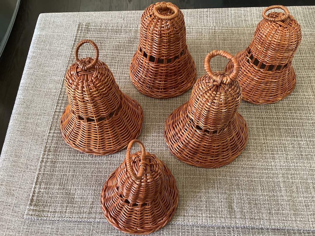 Vintage Wicker Bell Rattan Bell Ornament Christmas Ornament - Etsy