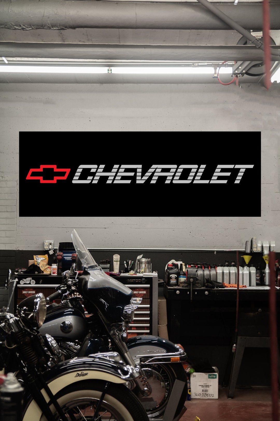 Chevrolet Logo 2 Banner Gift for Him Man Cave Decor Father's Day Gift ...