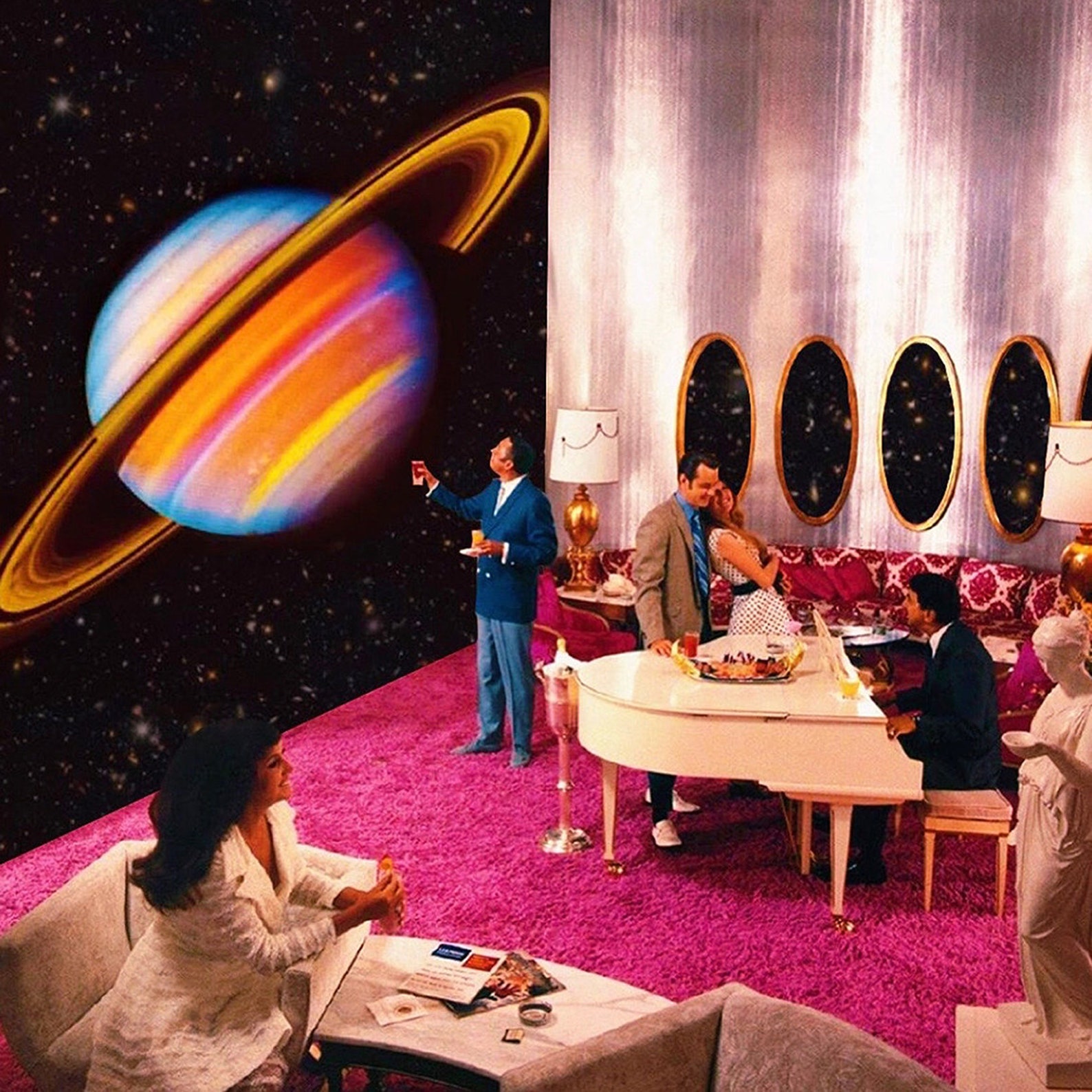 Space Bar Retro Atomic Age 1960s 1970s Collage Art Print | Etsy