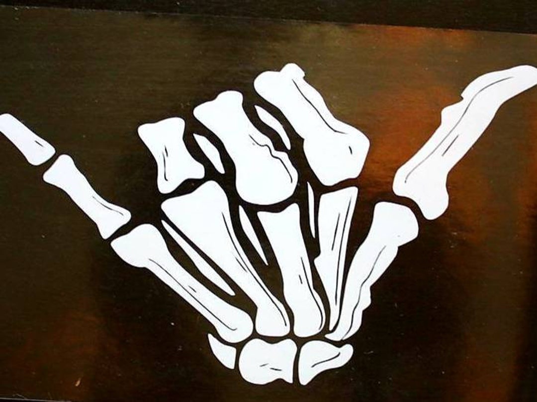 Skeleton Hand Hang Loose Vinyl Sticker Surfer Shaka Decal - Etsy