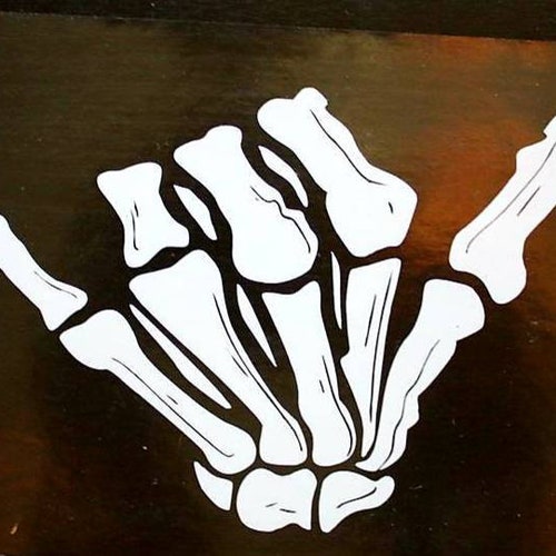 Shaka Sign Skeleton Hand Vinyl Decal Hang Ten Hang Loose - Etsy