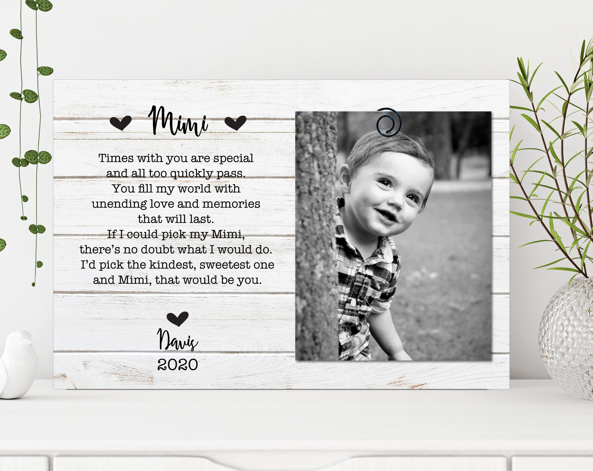 Personalized Mimi Picture Frame: Custom Grandparent Gift, 4x6 Photo - Etsy