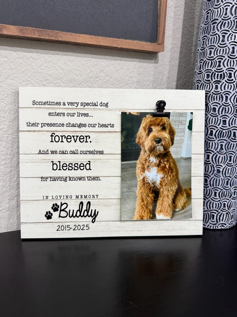 Pet Memorial Frame Pet Loss Sympathy Gift Dog Cat Keepsake Custom ...