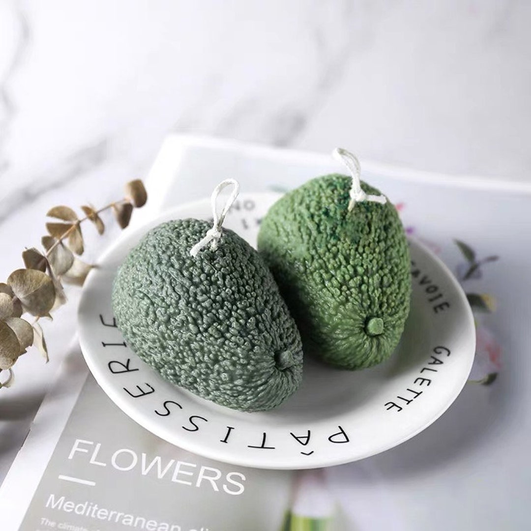 Avocado Shape Candle| Real Fruit Candle | 100% Nature Soy Wax ...