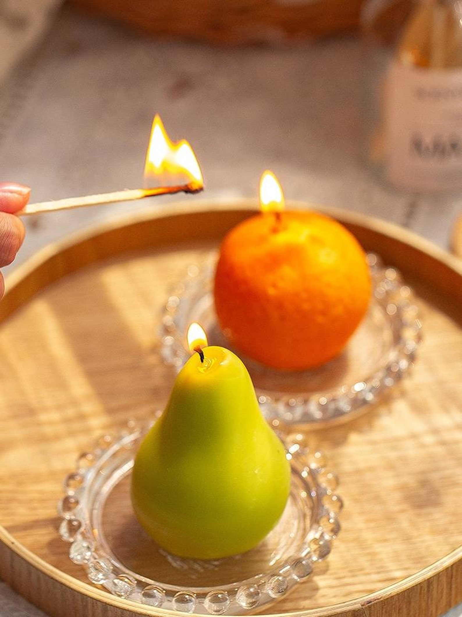 Pear Candle, Real Fruit Candle, 100% Nature Soy Wax & Essential Oil ...