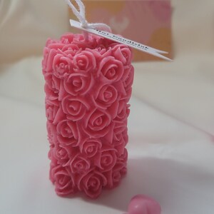 Rose Pillar Candle, Rose Ball Candle, Wedding Gift Candle, Floral ...