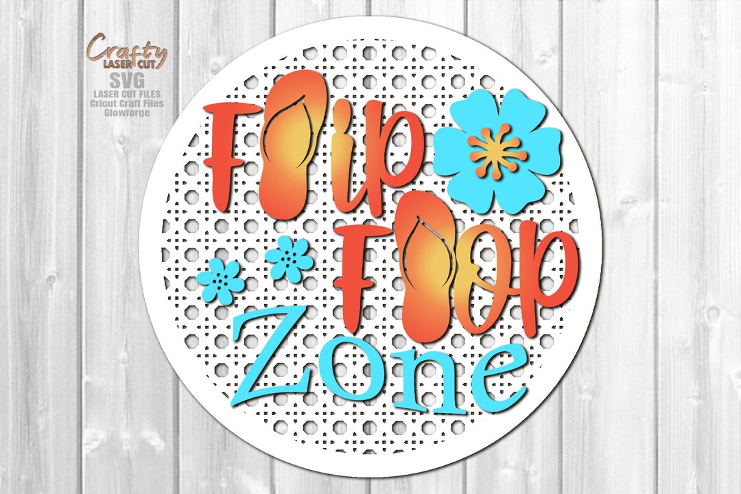 Floral Flip Flop SVG Laser Cut Files Retro Beach SVG Glowforge Files ...