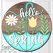 Hello Spring Umbrella Door Hanger SVG Laser Cut Files Daisy SVG Tulip ...