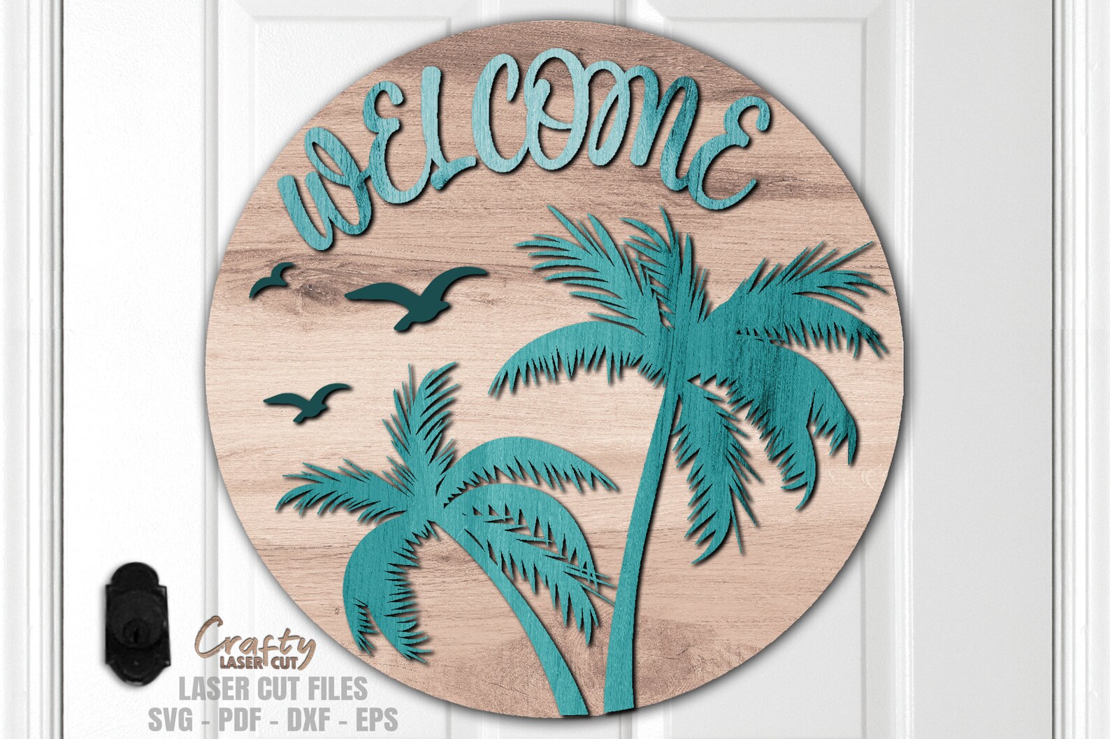 Beach Welcome Sign SVG Beach Door Hanger SVG Laser Cut Files Beach SVG ...