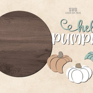 Pumpkin Door Hanger SVG Laser Cut Files Fall SVG Hello - Etsy Canada