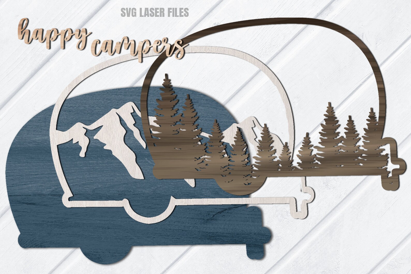 Happy Campers SVG Camper SVG Camping SVG Mountains Svg - Etsy