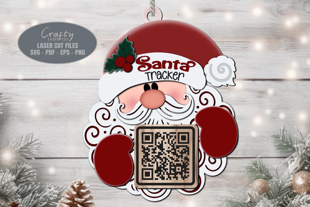 Santa Tracker Ornament SVG Laser Cut Files: Christmas Ornament ...