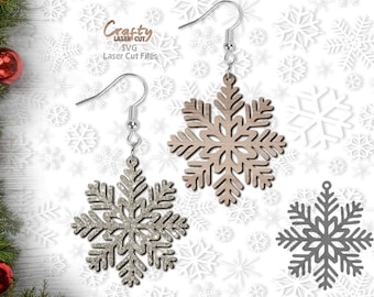 Snowflake Earrings Laser SVG - Etsy