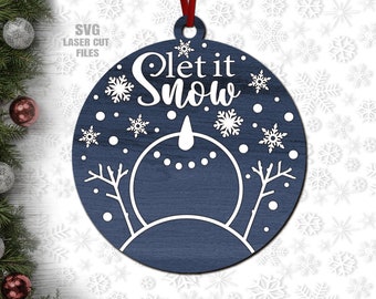 Winter Snow Angel Christmas Ornament SVG File Laser Cut File Christmas ...