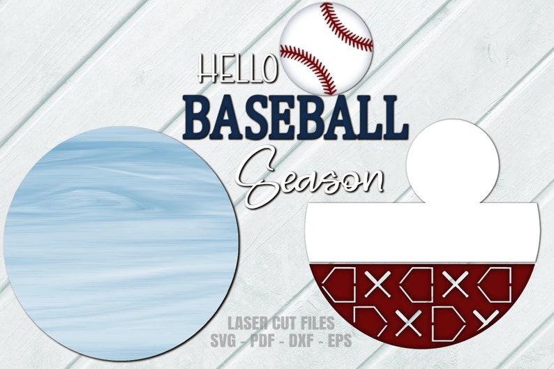 Baseball Door Hanger SVG - Hello Baseball Season Sign SVG - Baseball ...