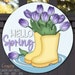 Hello Spring Rain Boots Door Hanger SVG - Spring Door Sign - Laser Cut ...