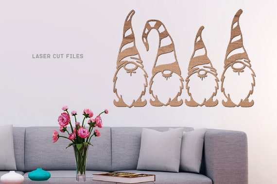Art & Collectibles Laser Cut Files Garden Gnome SVG Bundle Glowforge ...