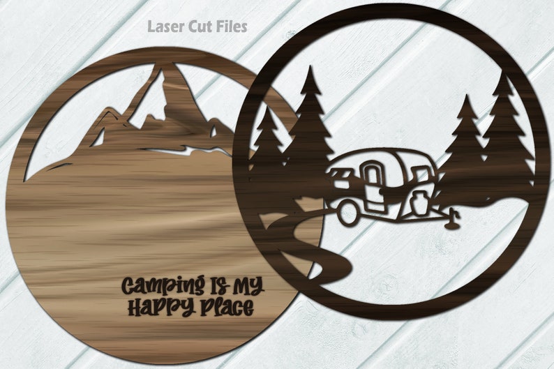 Camper Door Hanger Svg Laser Cut Files Camping Svg Etsy
