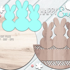 Easter Door Hanger SVG - Bunny SVG - Laser Cut Files - Happy Easter Svg ...