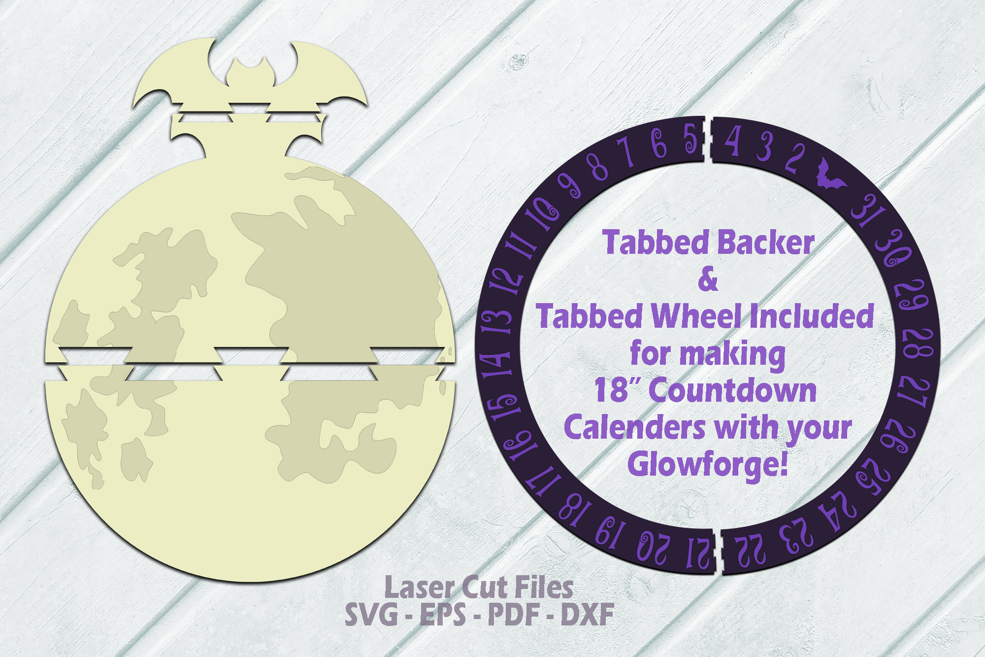 Halloween Countdown Sign SVG Laser Cut Files: Black Cat and Bat SVG ...