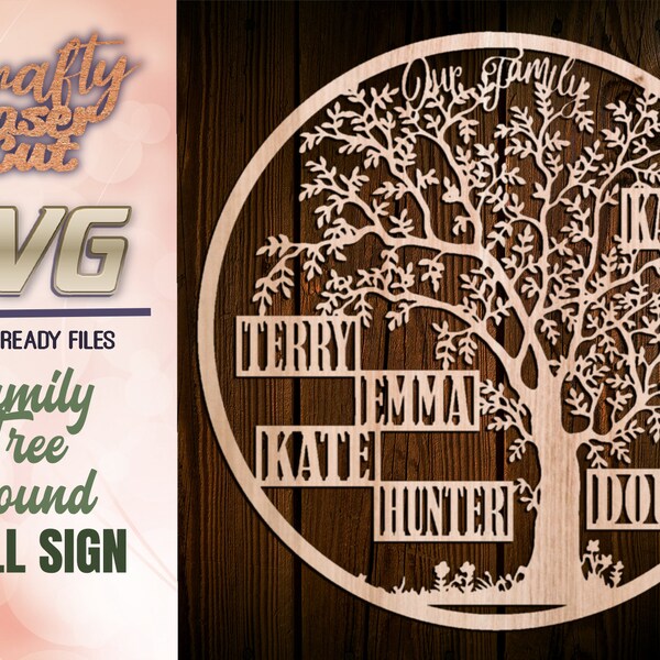 Family Tree Laser Cut Sign - Etsy
