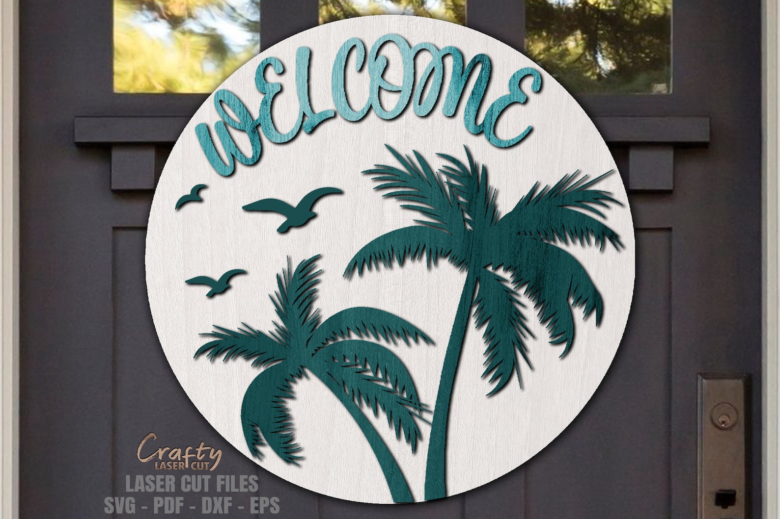 Beach Welcome Sign SVG Beach Door Hanger SVG Laser Cut Files Beach SVG ...