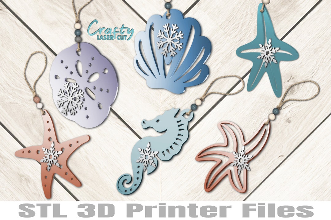 Seaside Ornament STL - STL Pack for 3D Printers - Ornament STL Files ...