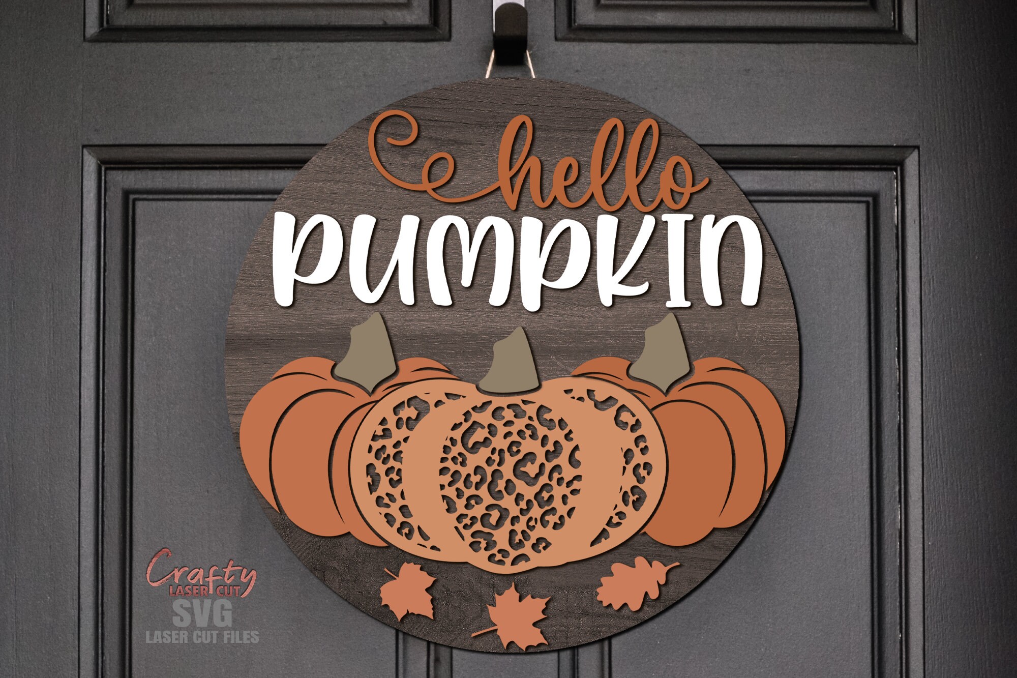 Fall Door Hanger SVG Laser Cut Files Hello Pumpkin SVG - Etsy