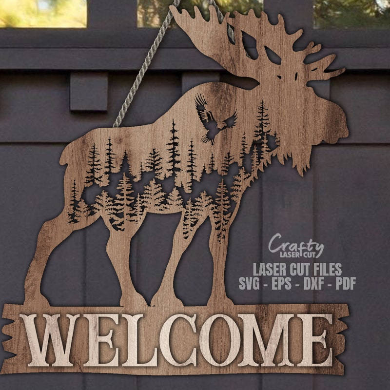 Moose Welcome Sign - Etsy