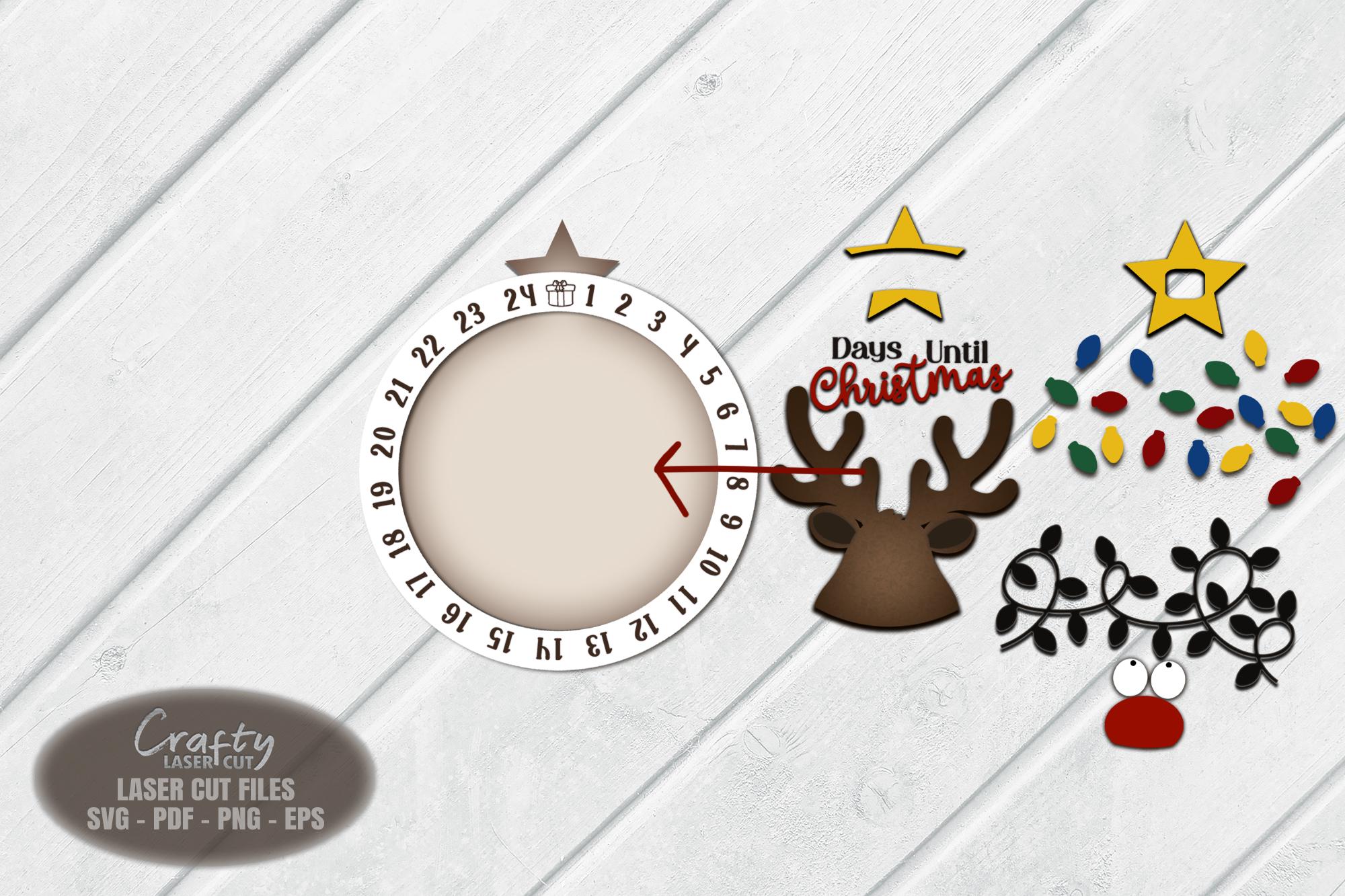Christmas Countdown SVG, Reindeer SVG, Laser Cut Files, Days Until ...