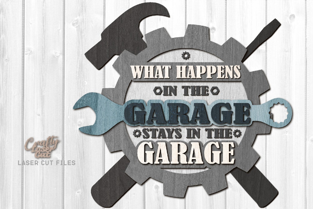 Garage Door Hanger SVG Laser Cut Files Garage SVG Garage Sign SVG Dad ...