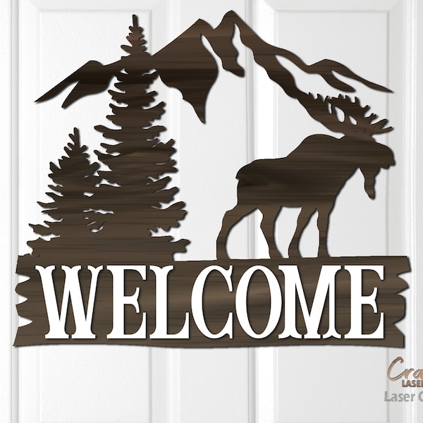 Moose Welcome Sign - Etsy