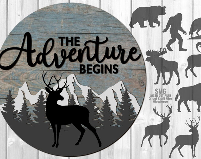 Deer Mountain Svg. Deer Scene Svg Bundle. Wildlife Adventure - Etsy