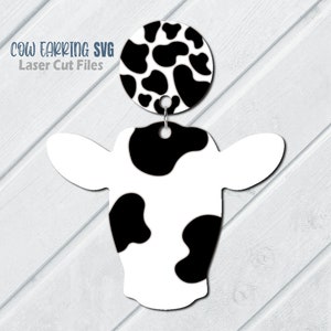 Cow Earring SVG Cow SVG Laser Cut Files Cow Head SVG Cow Print Svg ...