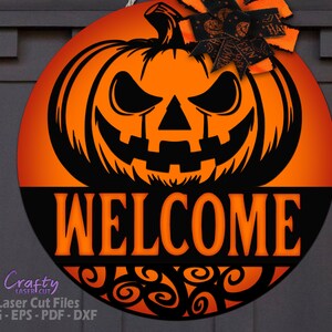 Halloween Welcome Sign SVG - Halloween Door Hanger SVG - Laser Cut ...