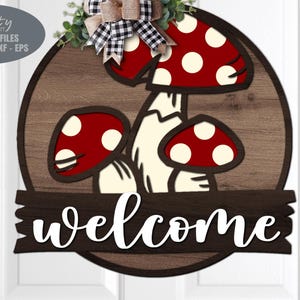 Mushroom Door Hanger SVG - Welcome Sign Svg - Laser Cut Files ...