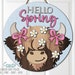 Spring Highland Cow Door Hanger SVG Hello Spring Svg Laser Cut Files ...