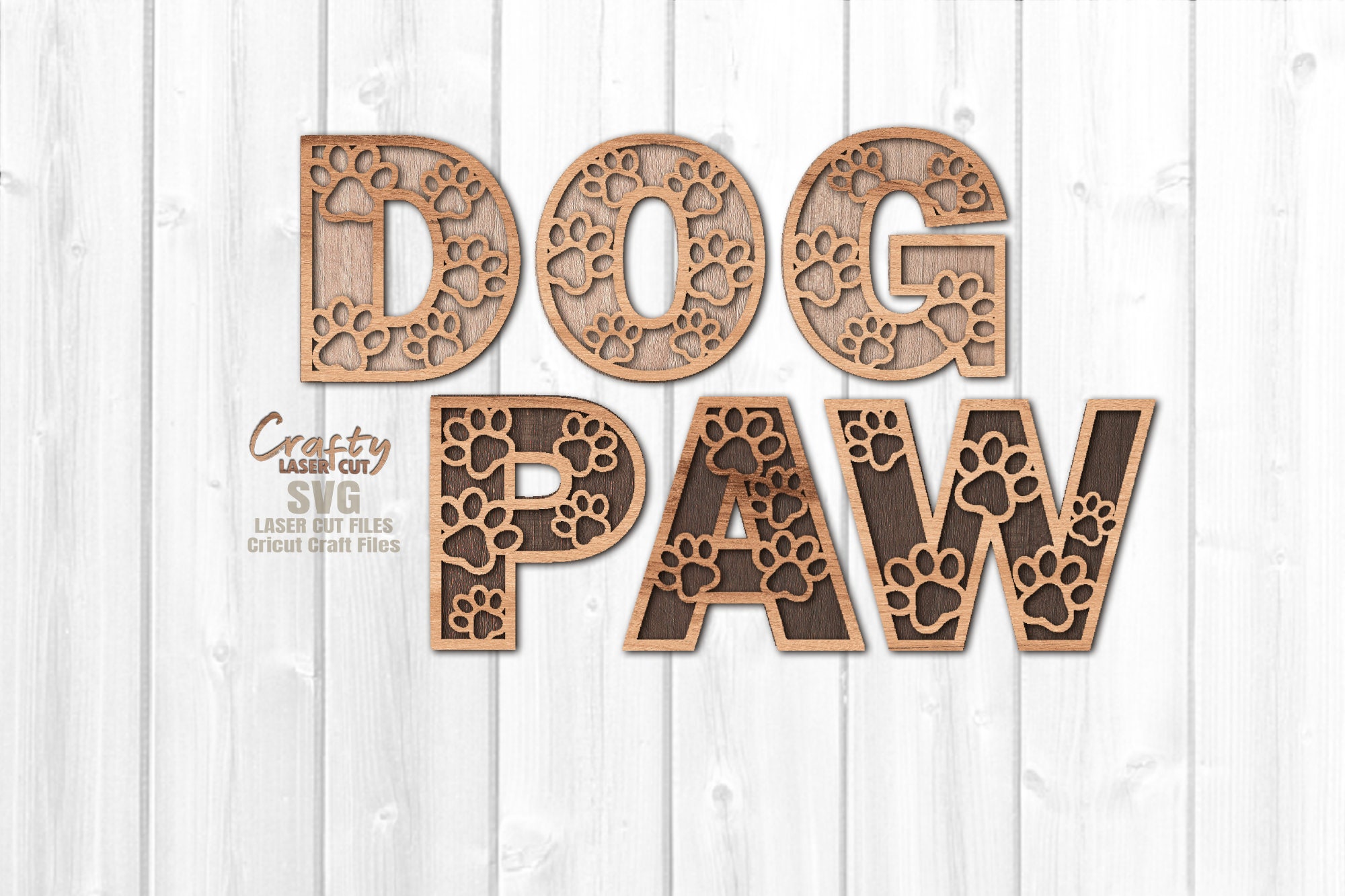 Dog Font SVG Laser Cut Files Paw Print SVG Monogram SVG - Etsy Canada