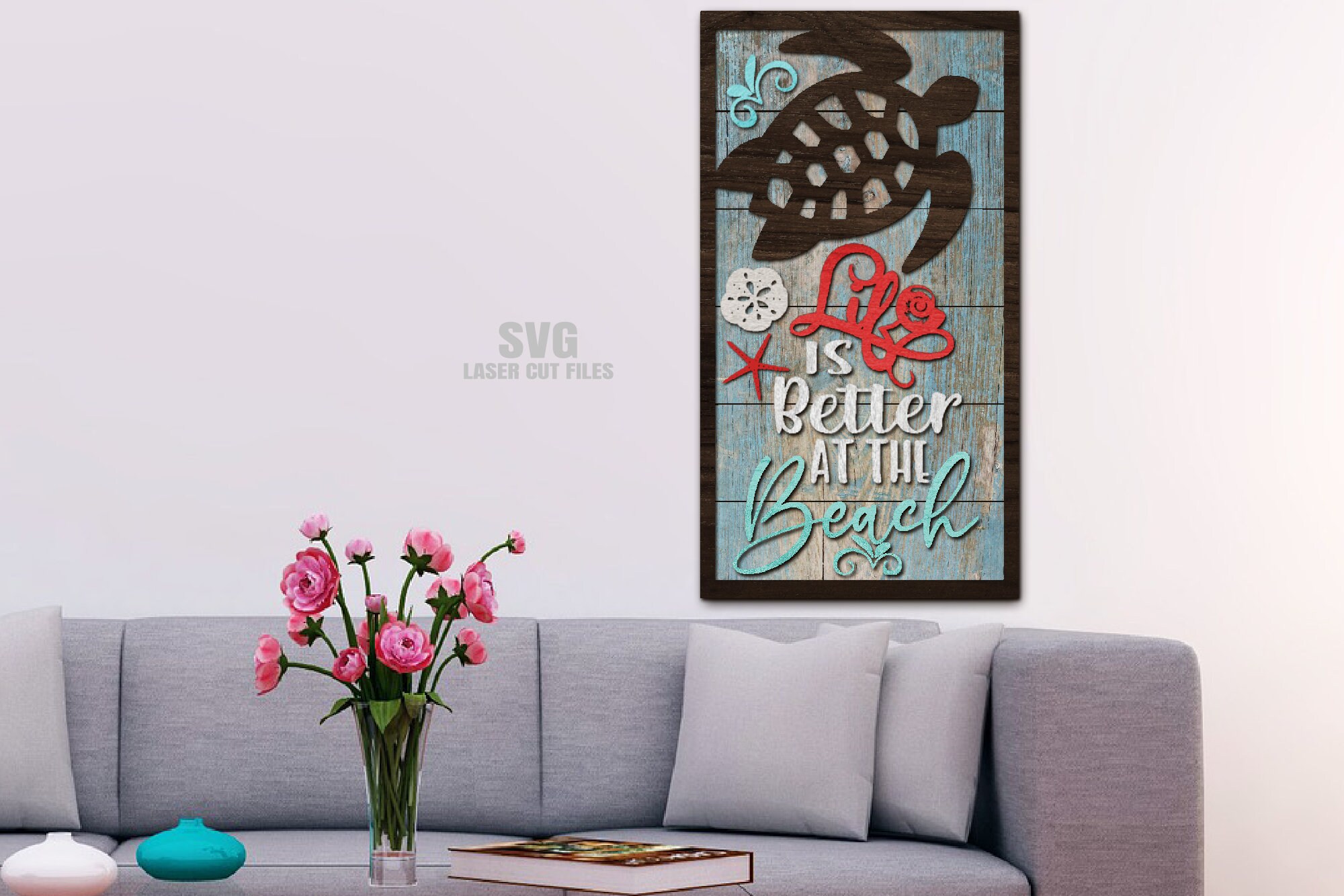 Beach Sign SVG Laser Cut Files Turtle Laser File Beach SVG - Etsy