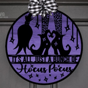 Hocus Pocus SVG Laser Cut Files Witch Door Sign Halloween Round Sign ...