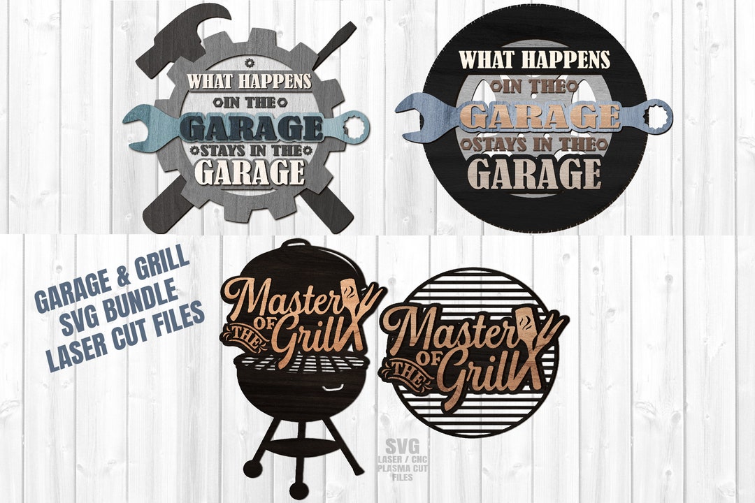 Garage SVG Bundle - Laser Cut Files - BBQ Grill SVG Bundle - Glowforge ...