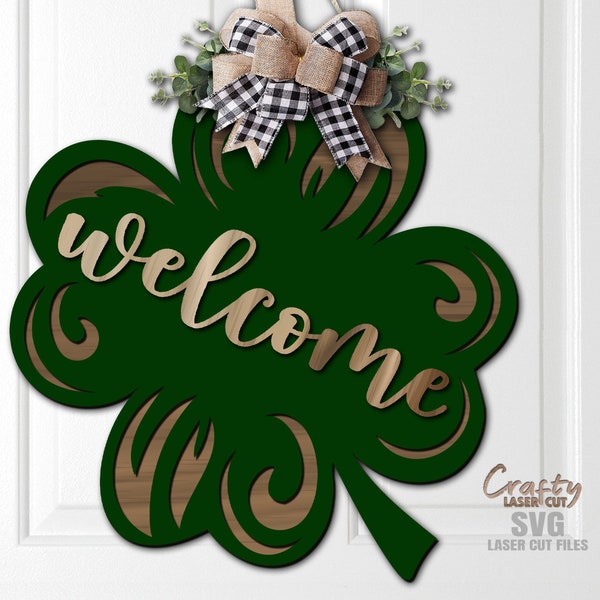Shamrock Door Hanger Etsy