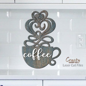 Coffee Sign SVG Laser Cut Files: Kitchen Sign for Glowforge and Xtool ...