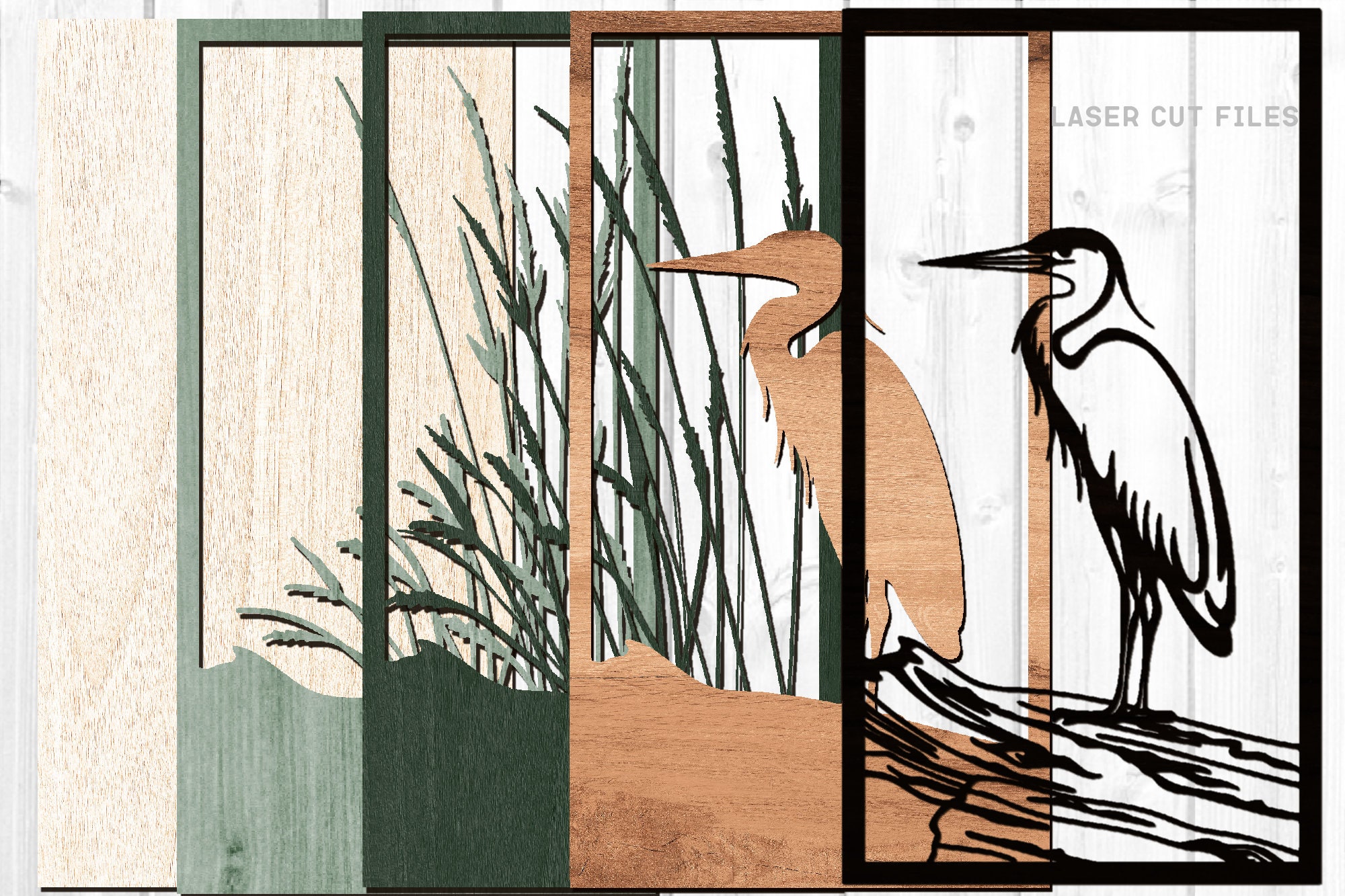 Blue Heron SVG Laser Cut Files Crane SVG Bird SVG - Etsy